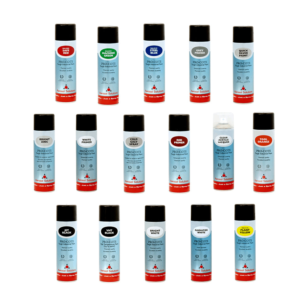 Aerosol Solutions - Pro-Cote Industrial Spray Paint, Top Coats, 500ml ...